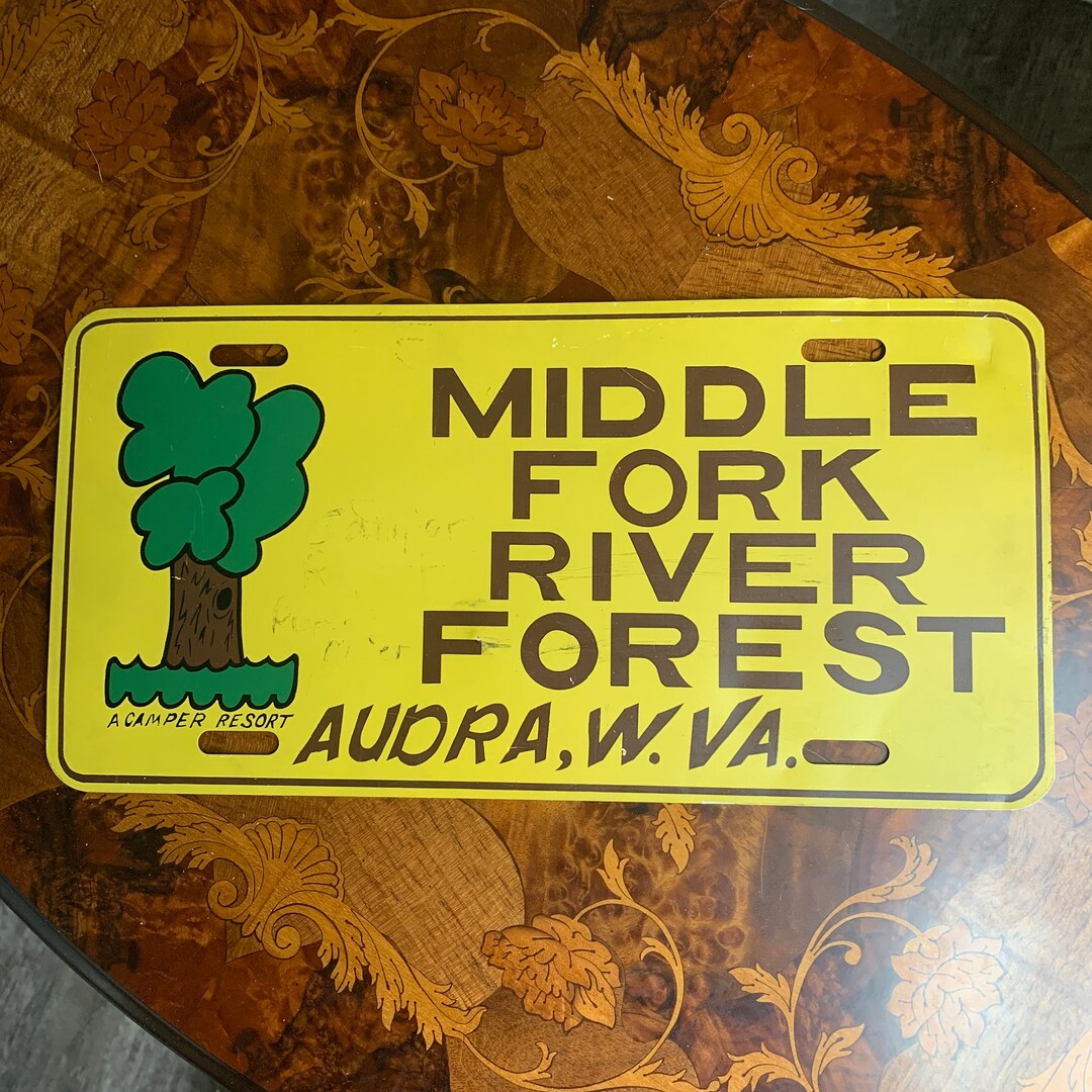 Middle Fork River Forest License Plate Audra West Virginia - Vintage - Etsy