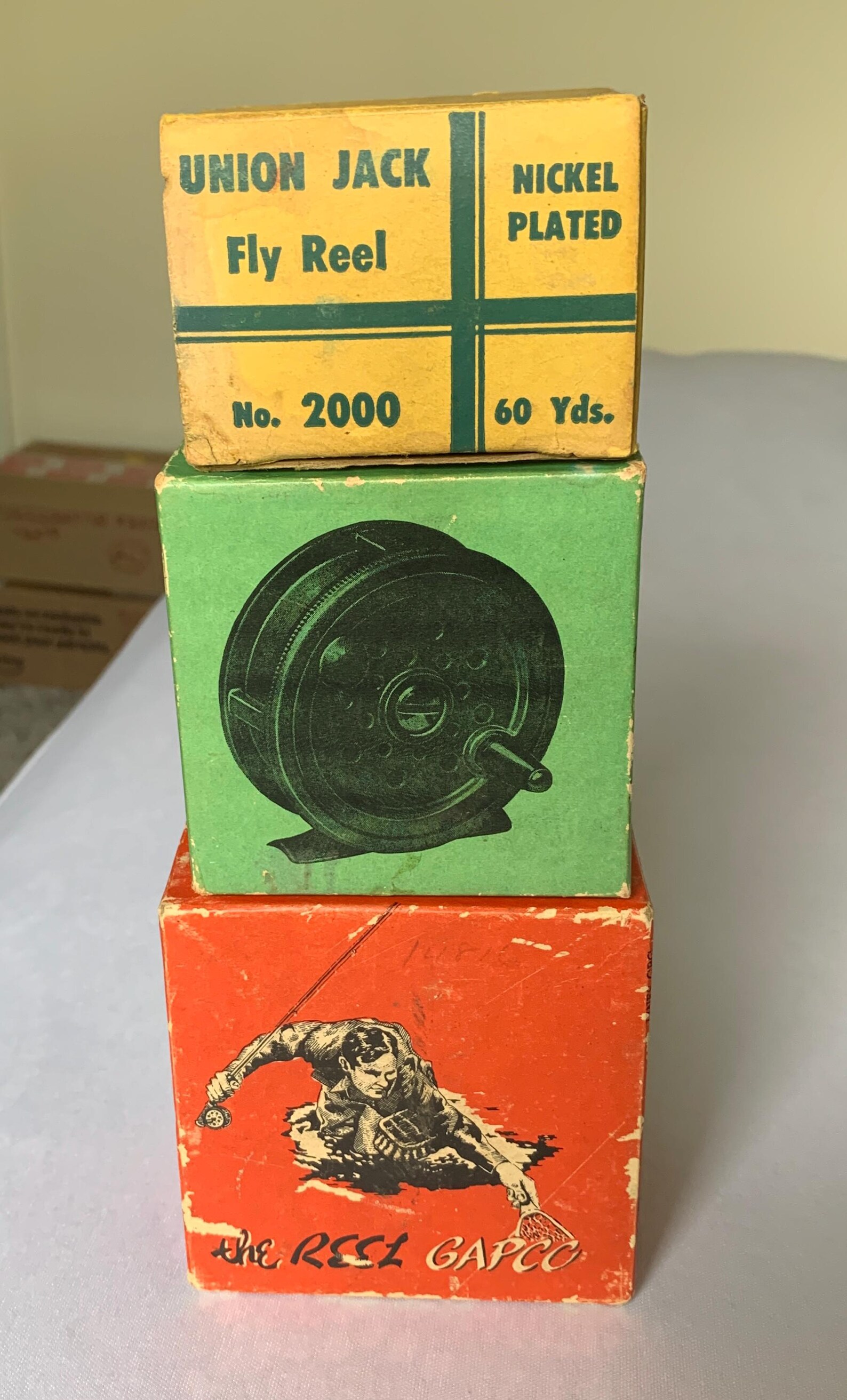 3 Fly Reel Boxes Vintage Set With Nice Color Boxes Only. - Etsy
