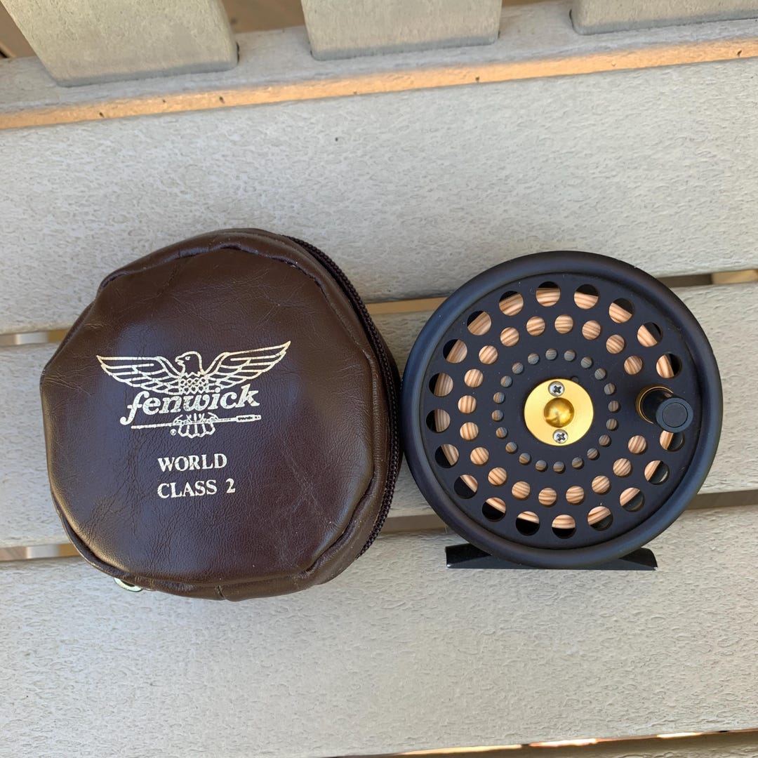 Fenwick Fly Reel World Class 2 W/ Fenwick Leather Labeled Pouch Nice ...