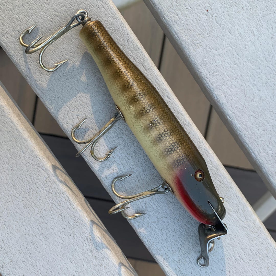 Creek Chub Snook Pikie in Natural Mullet Scale No. 3400 Nice W/ Glass ...