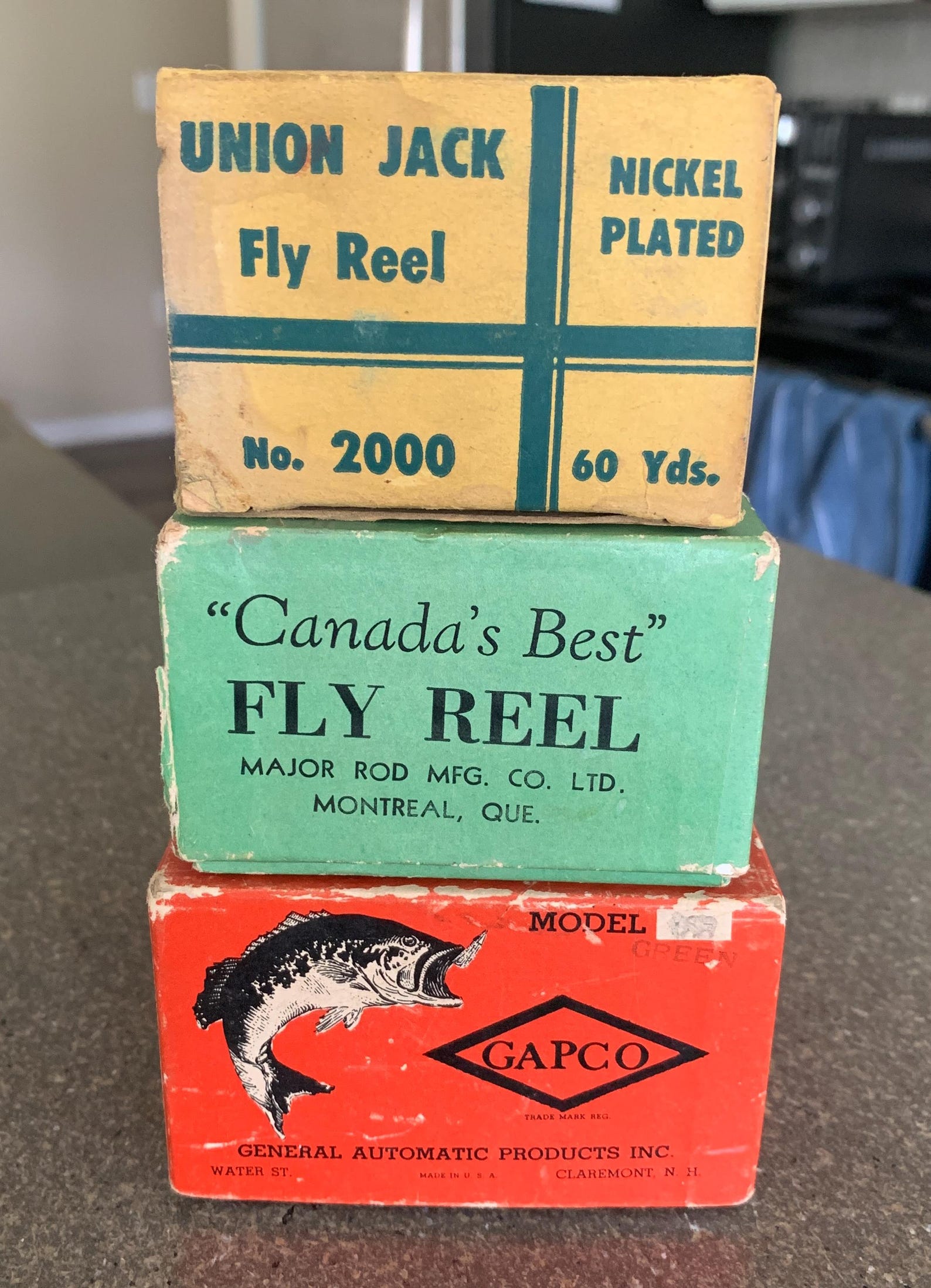 3 Fly Reel Boxes Vintage Set With Nice Color Boxes Only. - Etsy