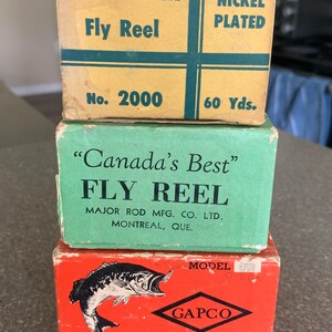 3 Fly Reel Boxes Vintage Set With Nice Color! Boxes Only. - Etsy