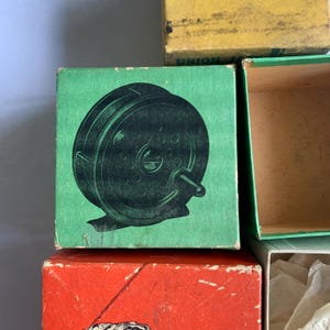 3 Fly Reel Boxes Vintage Set With Nice Color! Boxes Only. - Etsy