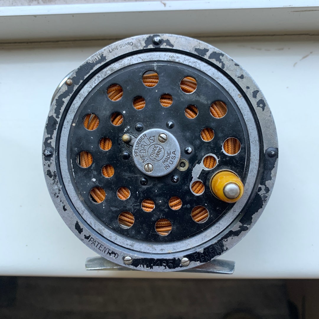 1930’s Pflueger Fly Reel 1495 Diamolite Sculpted Pillars Patent Pending ...