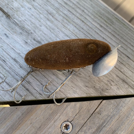 Jitterbug Lure Brown Flocked Mouse Finish 2 5/8 Vintage | Etsy