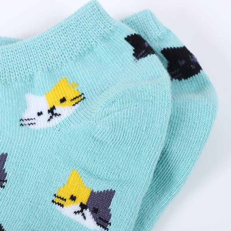 Cat Socks Gift Set: Women's Ankle, Cat Faces, 5 Pairs Birthday ...