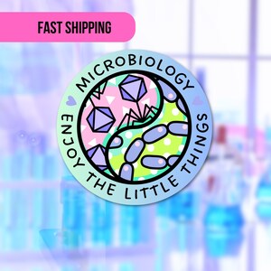 Microbiology Sticker: Cute Bacteria in Pastel Aesthetic, Biology ...