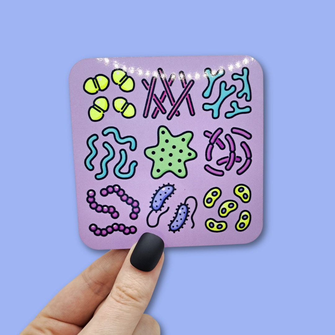 Microbiology Drink Coaster. Cute Bacteria Themed Gifts for Biology ...