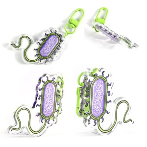 Cute Bacteria Keychain, Microbiology Keyring Gift for Teacher, Present ...