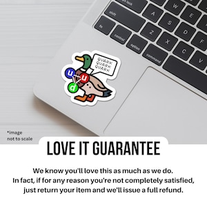 Quark Quantum Physics Vinyl Sticker. Quark Duck Pun Sticker. Funny ...