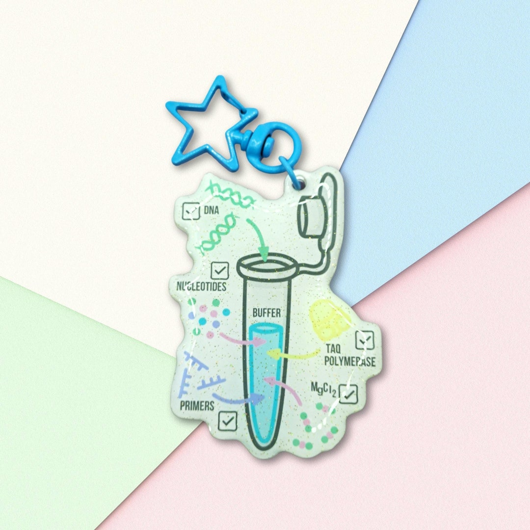 PCR Checklist Keychain, Glitter Epoxy Finish. Cute Microbiology Gifts ...