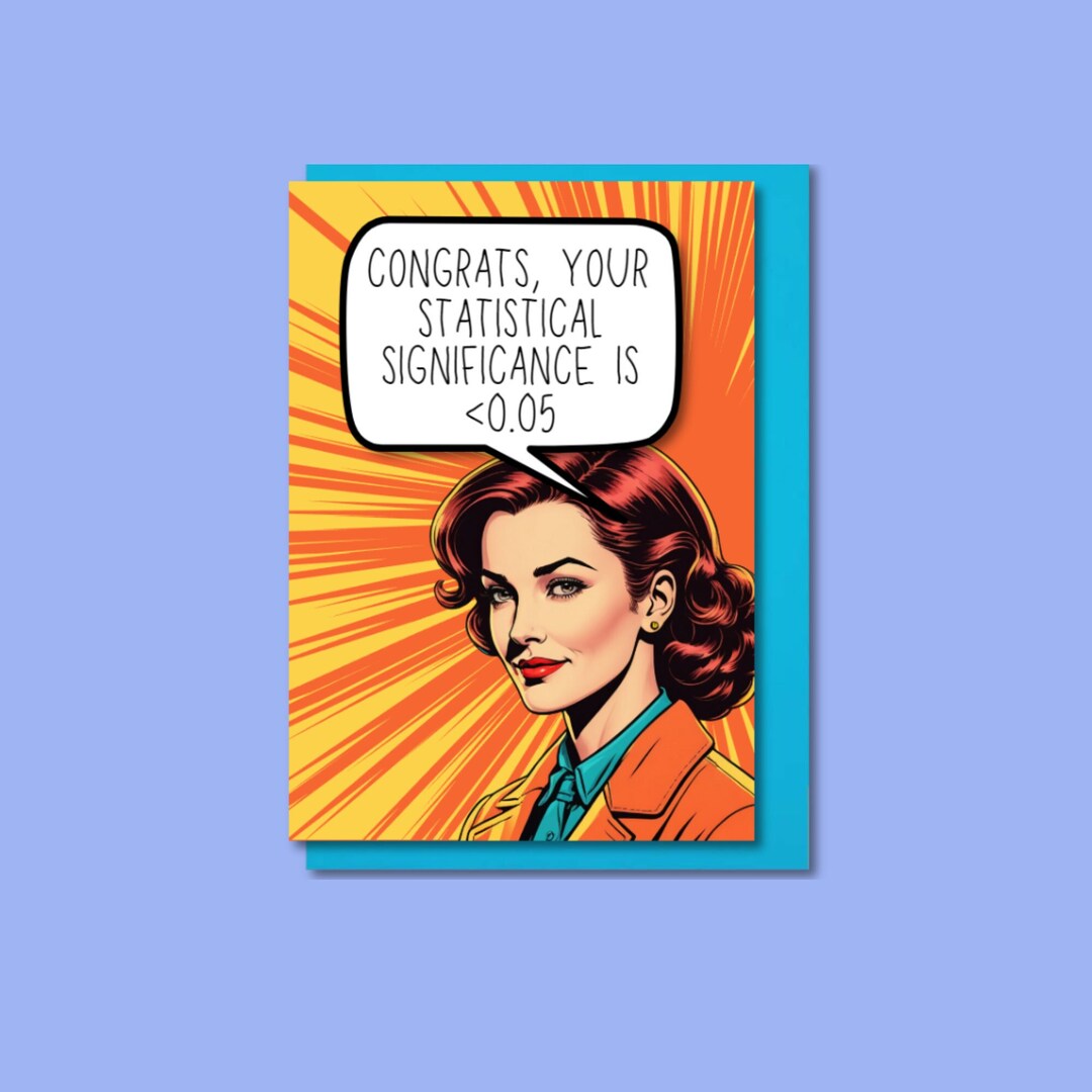 Statistics Pun Card. STEM Congratulations Pop Art Style for Phd ...