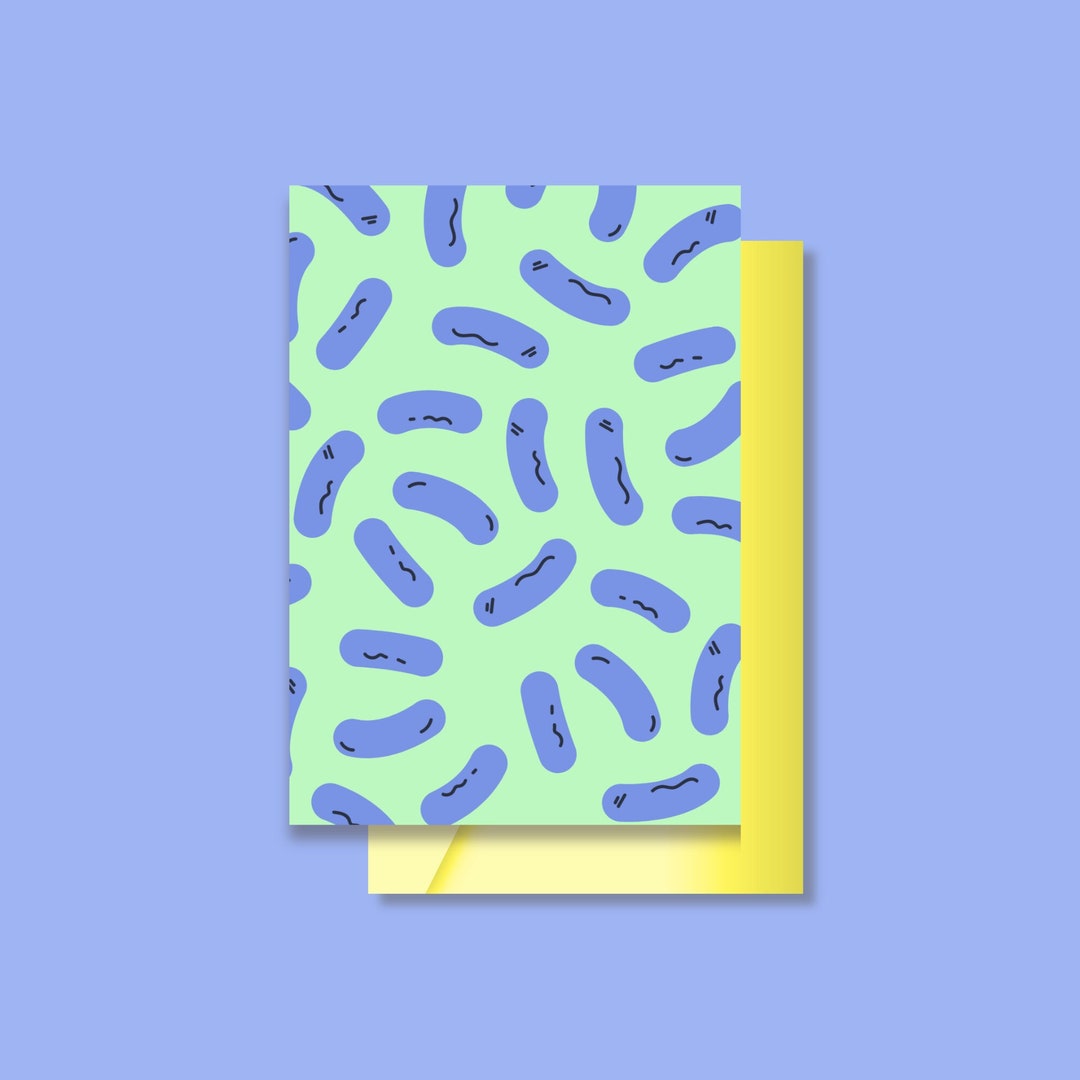 CUTE BACTERIA CARD: A6 Microbiology Themed Notecard. Blank Inside. for ...
