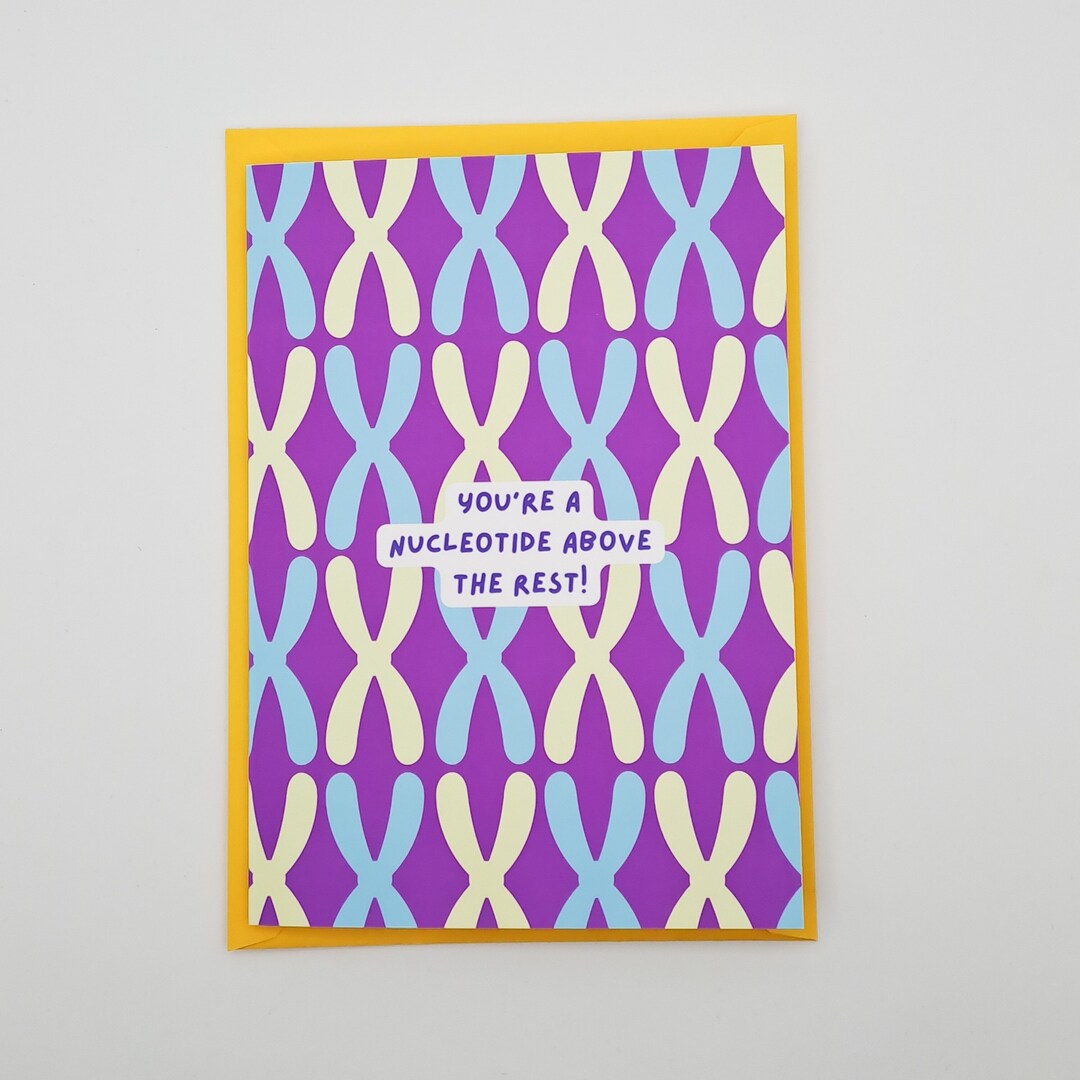 A6 DNA Greeting Card. Graphic Chromosomes Greeting Card With - Etsy