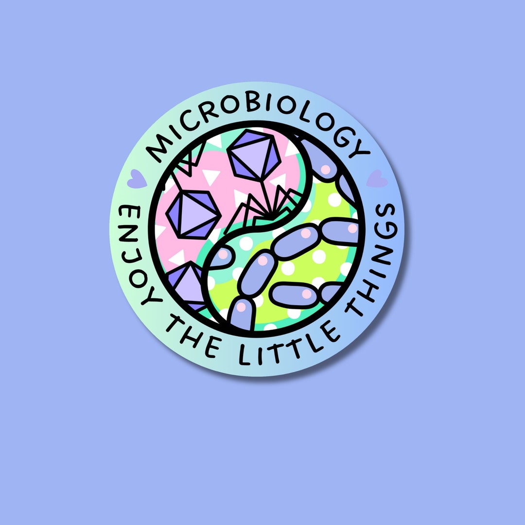 Microbiology Sticker: Cute Bacteria in Pastel Aesthetic, Biology ...