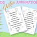 Sleep Affirmation Cards Printable for Kids, Bedtime Story Nighttime ...