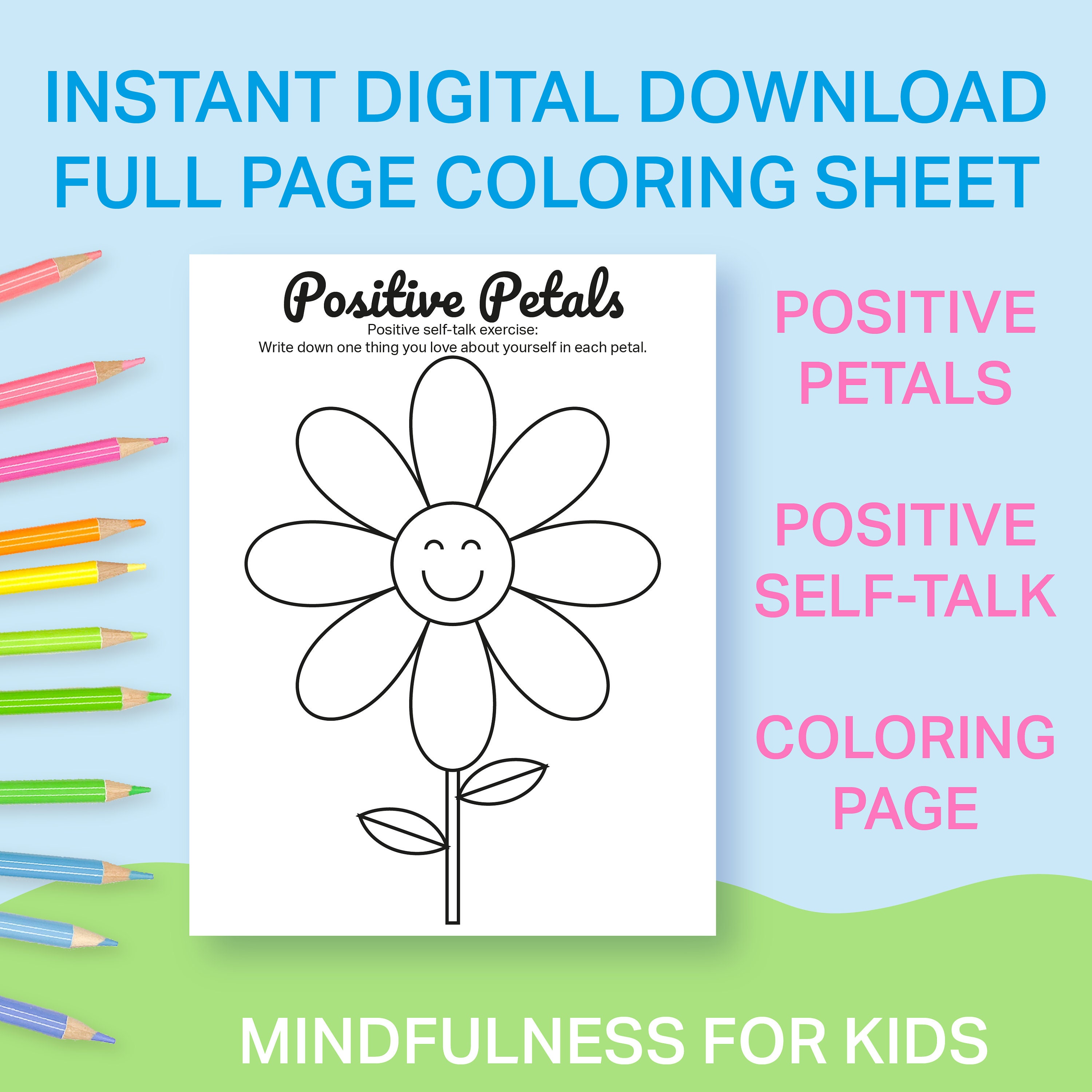Positive Self-talk Activity Printable, Self Esteem Coloring Pages for ...