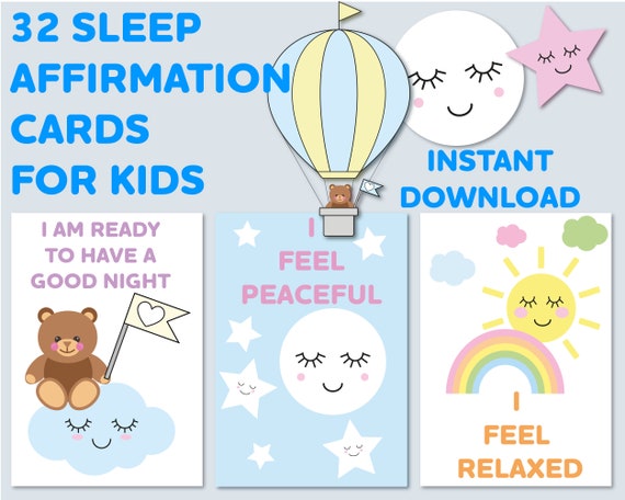 Sleep Affirmation Cards Printable for Kids Kids Nighttime - Etsy