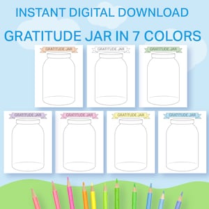 Gratitude Jar Printable, Mindfulness Activity Counselor Play Therapy ...