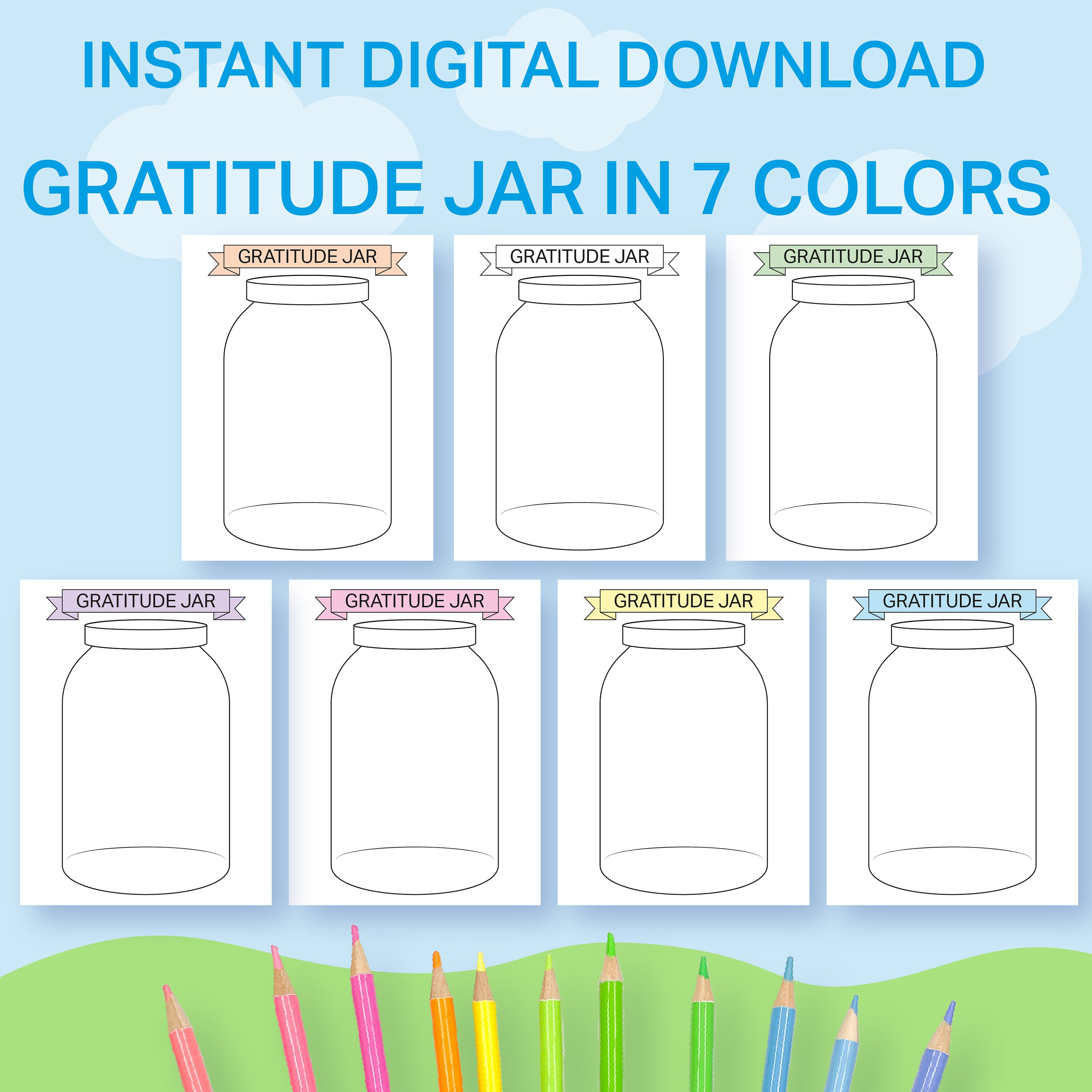 Gratitude Jar Printable, Mindfulness Activity Counselor Play Therapy ...
