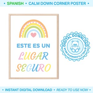 Spanish Classroom Decor Calm Down Corner Poster Safe Space - Etsy