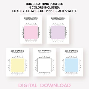 Bundle Box Breathing Posters, Mental Health Poster, Therapy Counselor ...