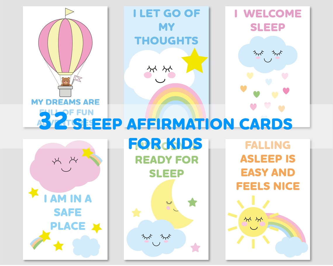 Sleep Affirmation Cards Printable for Kids Calming Corner - Etsy UK