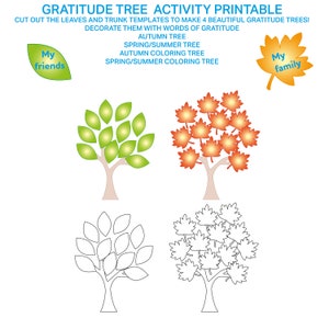 Gratitude Tree Activity Printable With Leaves, Kids Mindfulness ...