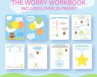 Worry Monster Anxiety Workbook for Kids CBT Worksheets Therapy Office ...