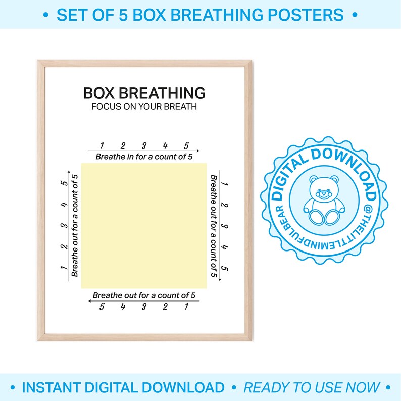 Bundle Box Breathing Posters Mental Health Poster Therapy - Etsy