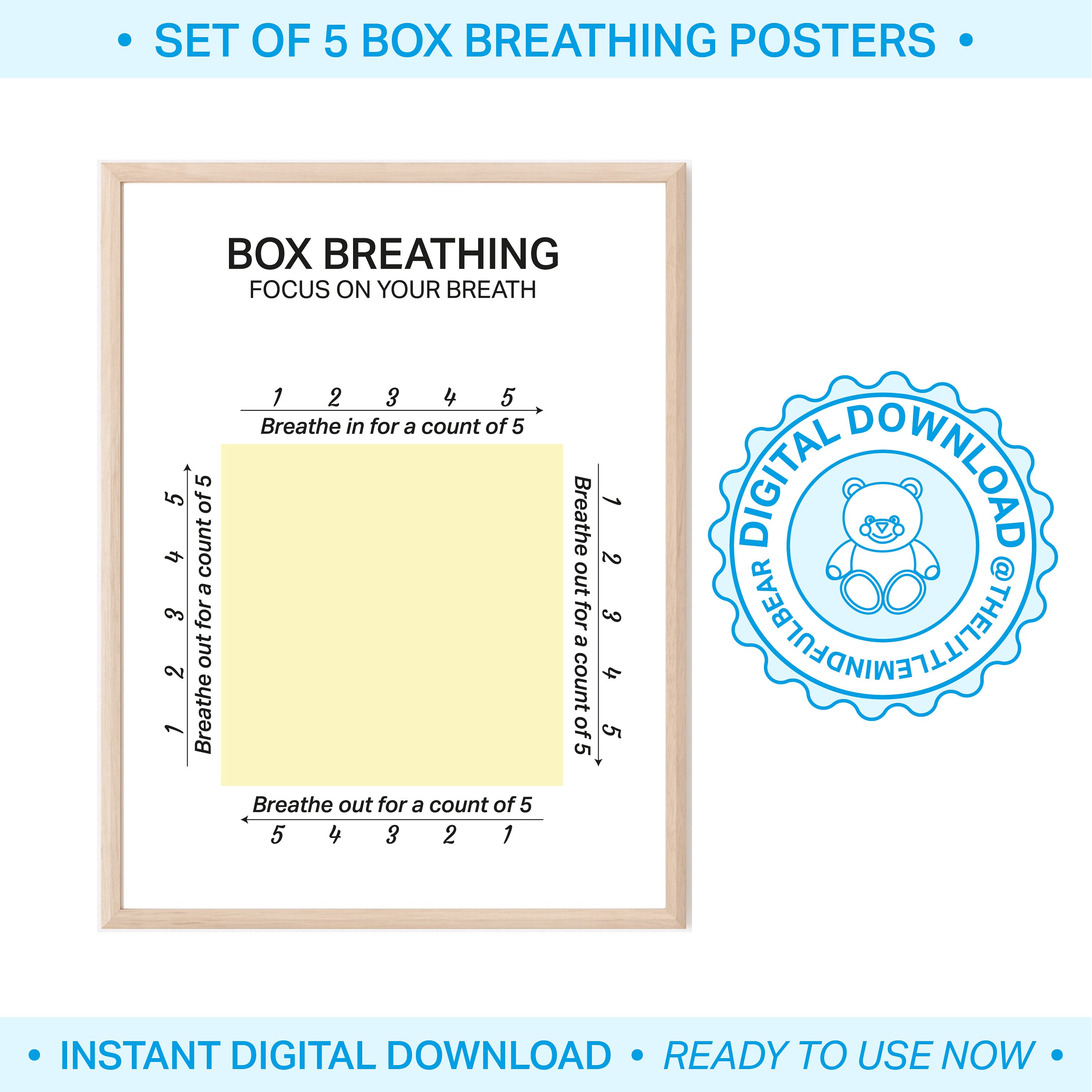 Bundle Box Breathing Posters Mental Health Poster Therapy - Etsy