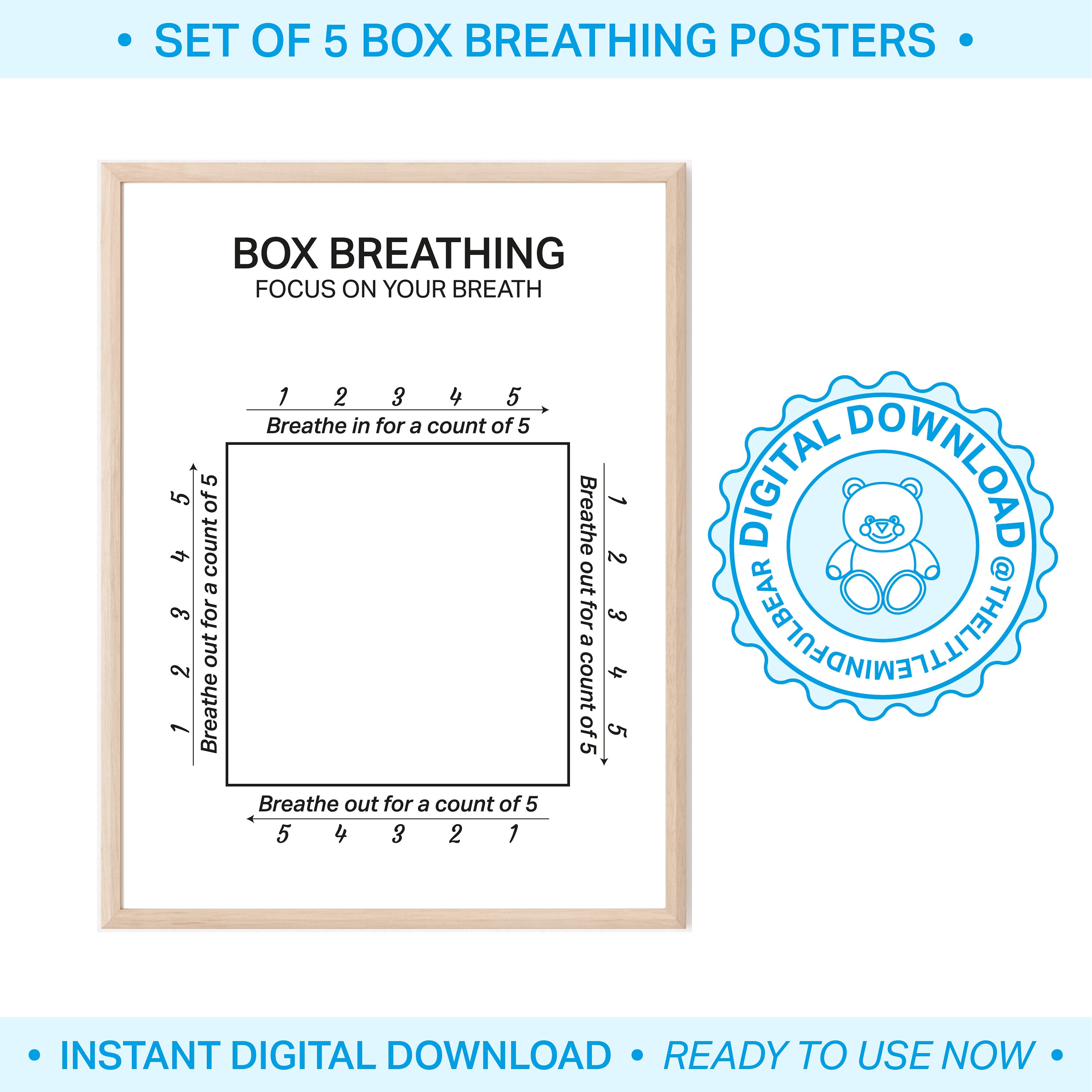 Bundle Box Breathing Posters Mental Health Poster Therapy - Etsy