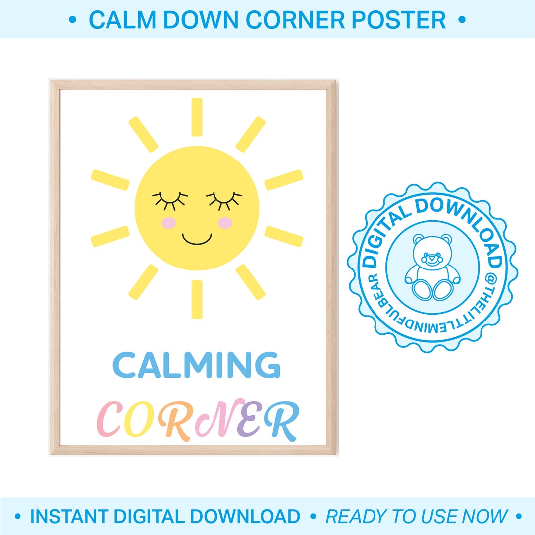 Calm Down Corner Poster Feelings Poster Boho Sun Calming - Etsy