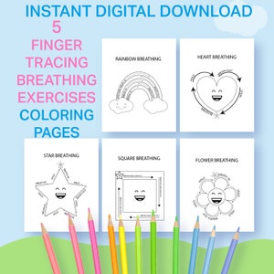Finger Tracing Breathing Exercises Coloring Pages for Kids, Star ...