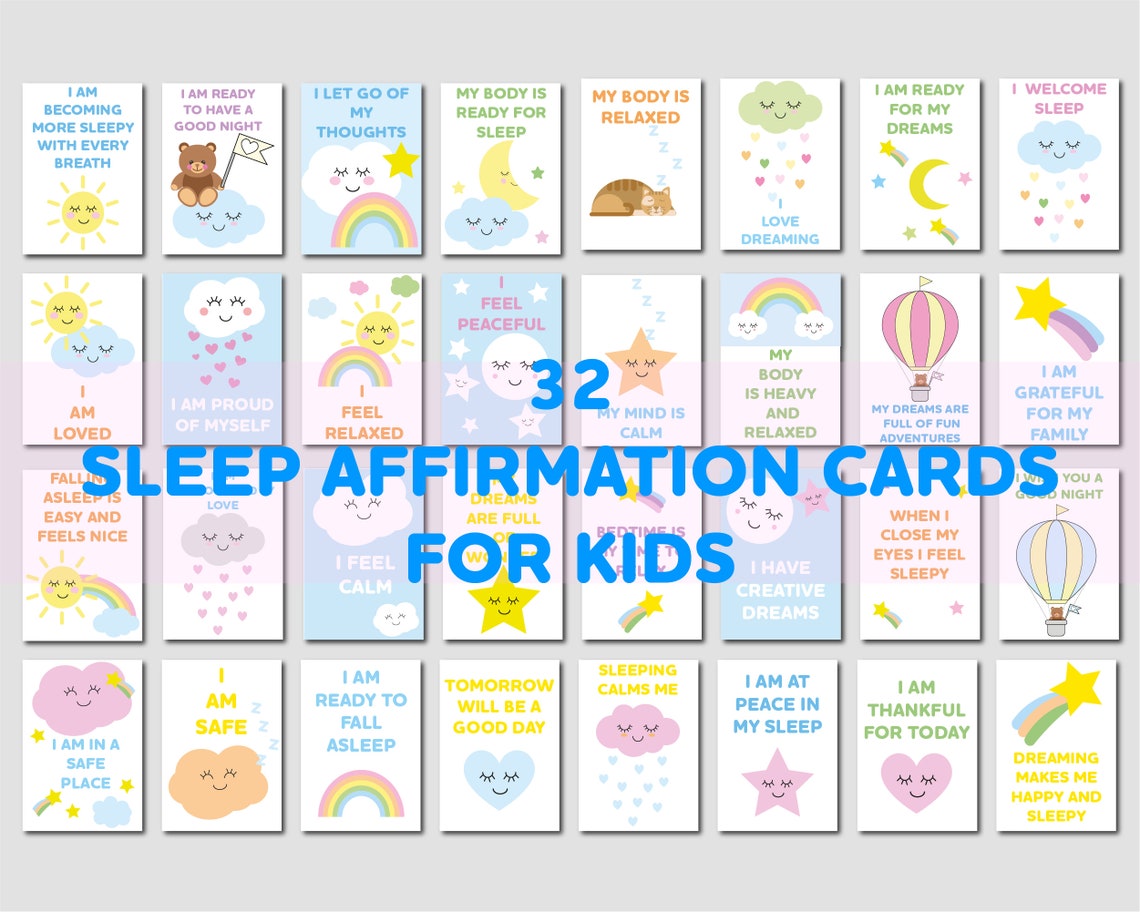 Sleep Affirmation Cards Printable for Kids Kids Nighttime - Etsy