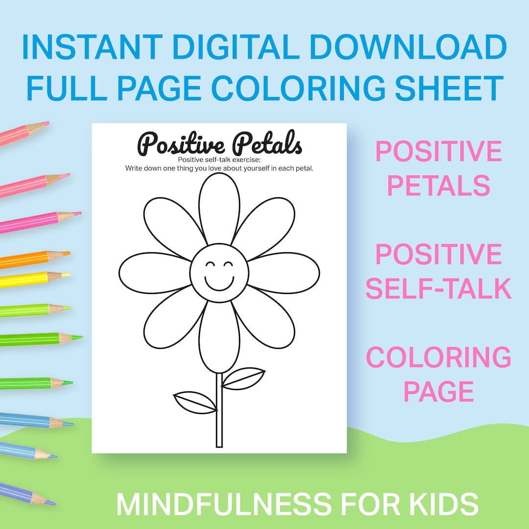 Positive Self-talk Activity Printable, Self Esteem Coloring Pages for ...