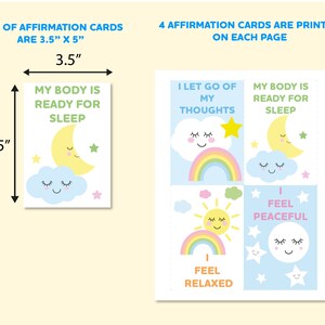 Sleep Affirmation Cards Printable for Kids Calming Corner - Etsy UK