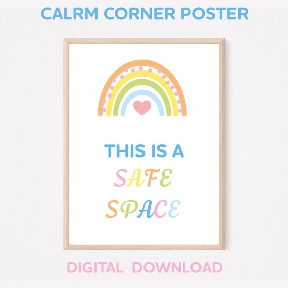 Calm Down Corner Poster Kids Rainbow Boho Poster Digital - Etsy