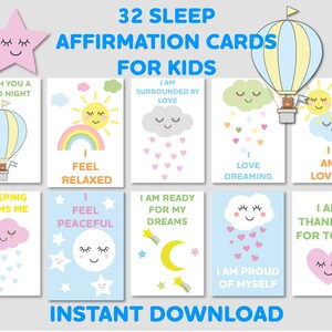 Sleep Affirmation Cards Printable for Kids Calming Corner - Etsy UK