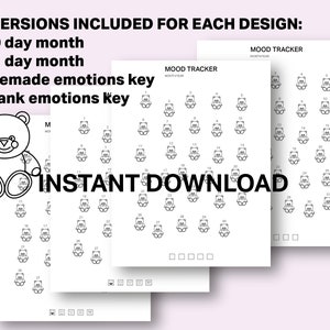 Mood Tracker Bundle Printable 12 Designs Emotions Tracker - Etsy