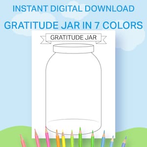 Gratitude Jar Printable, Mindfulness Activity Counselor Play Therapy ...