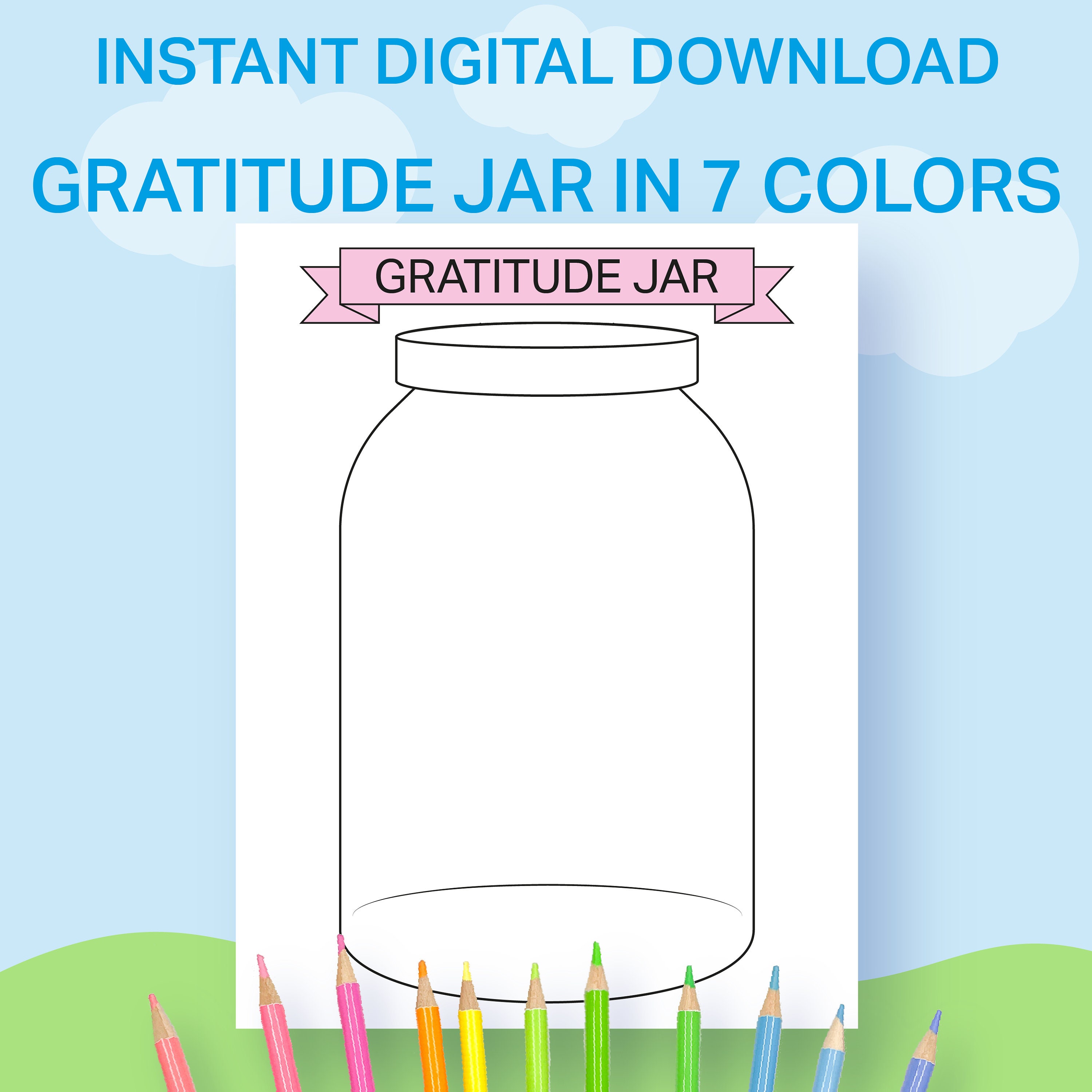 Gratitude Jar Printable, Mindfulness Activity Counselor Play Therapy ...