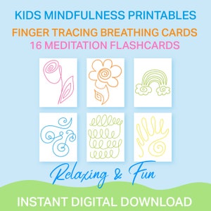 Calm Down Finger Tracing Meditation Flashcards, Kids Mindful Activity ...