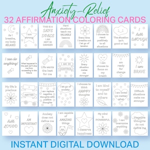 160 Kids Coloring Affirmations Bundle Mindfulness Cards for - Etsy