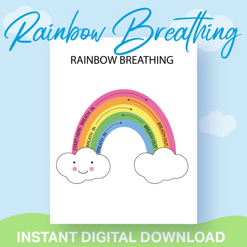 Finger Tracing Deep Breathing Exercise Kids, Mindful Activity Calm Down ...