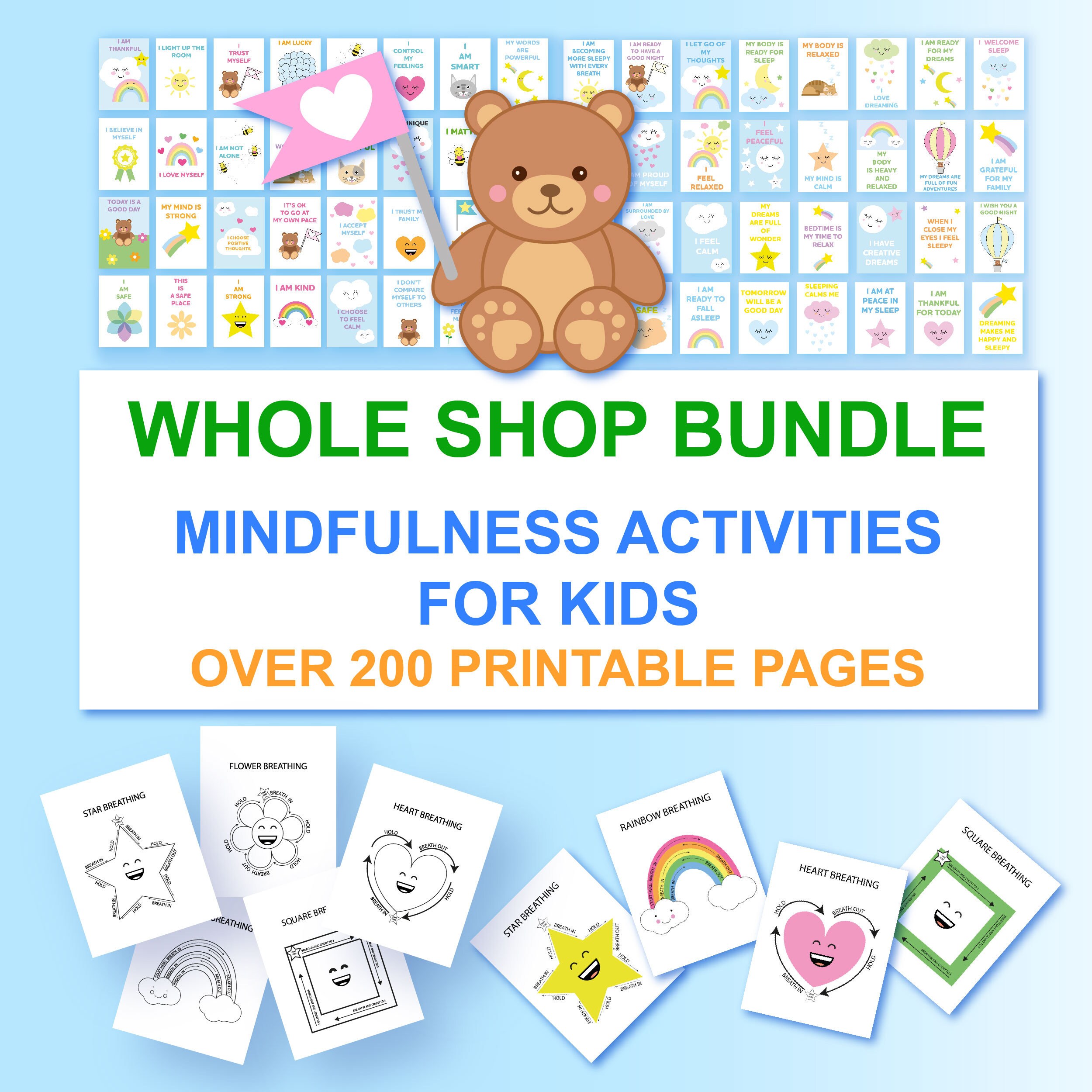 Shop Bundle, Kids Mindful Activities, Games and Worksheets, Calm Down ...