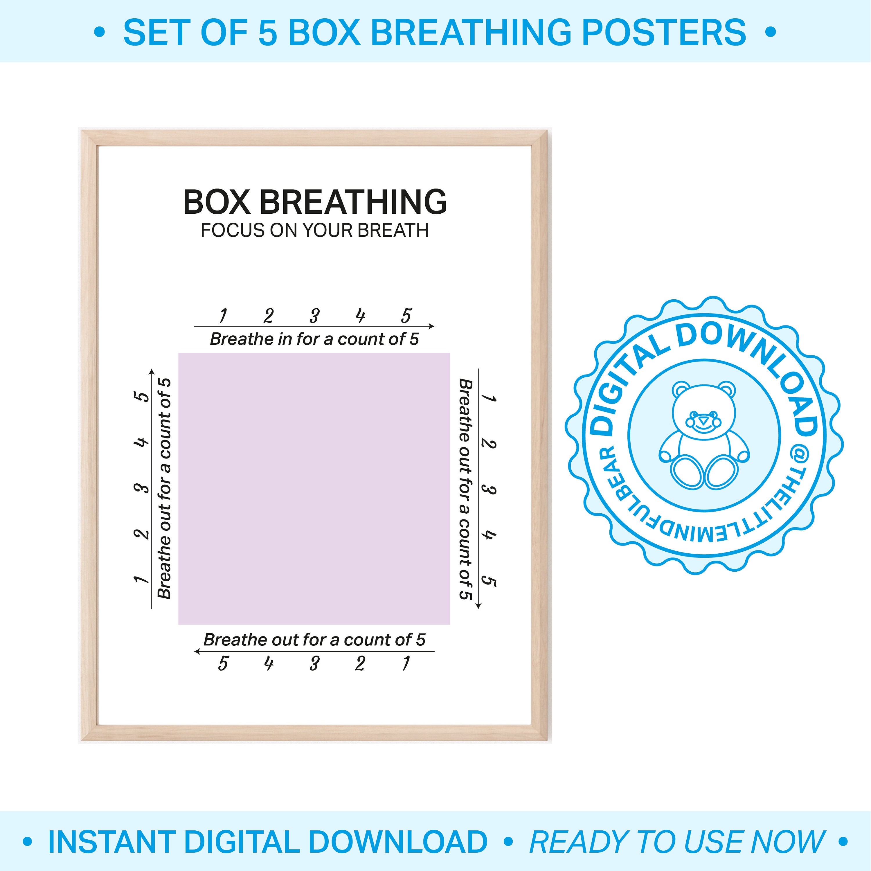 Bundle Box Breathing Posters Mental Health Poster Therapy - Etsy