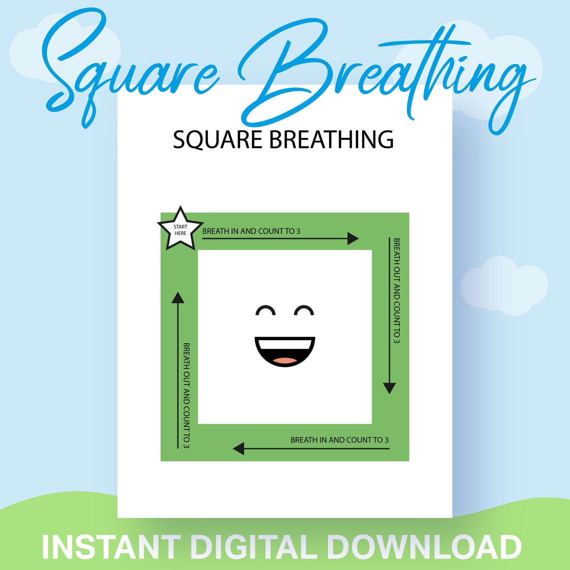 Finger Tracing Deep Breathing Exercise Kids, Mindful Activity Calm Down ...