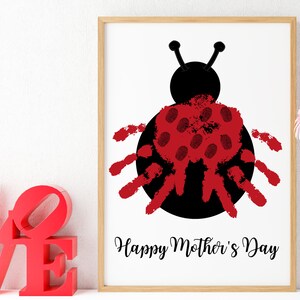 4 Versions-ladybug Handprint Craft Template-spring Valentines Ladybird ...