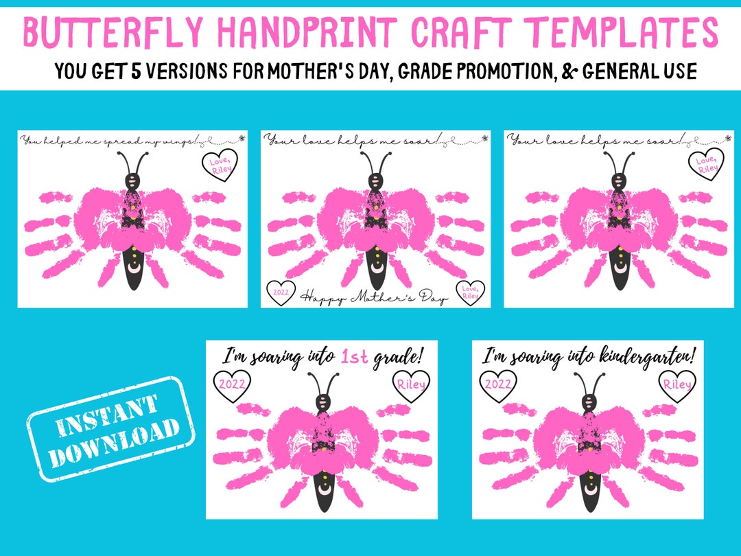 Butterfly Handprint Craft Template-mothers Day Printable-art Craft ...